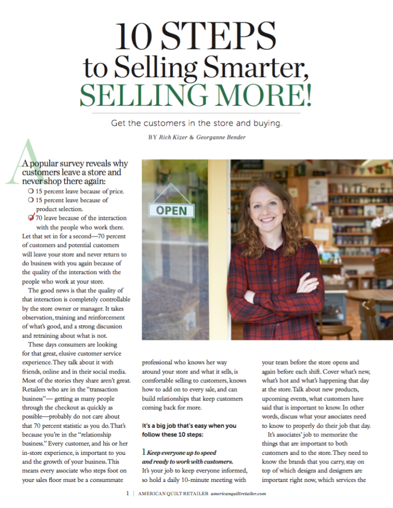 10 Steps to Selling Smarter, Selling More - Creative Retailer
